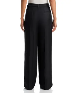 LISA YANG Silk Wide Leg Pleated Pants