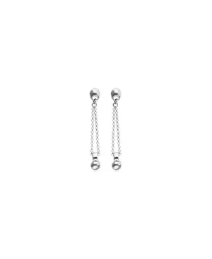 UNODE50 Sterling -plated Earrings With Long Chain And Dial Detail