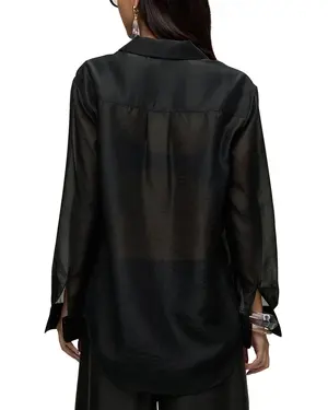 Hudson Jeans Sheer Oversized Button Up Top
