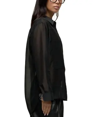 Hudson Jeans Sheer Oversized Button Up Top