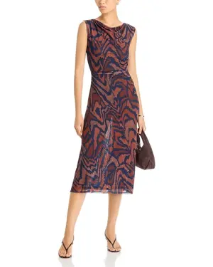 Johnny Was Leyla Boat Neck Midi Dress