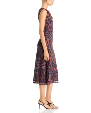 Johnny Was Leyla Boat Neck Midi Dress