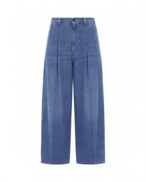 Marni Pleated Wide-leg Denim Trousers
