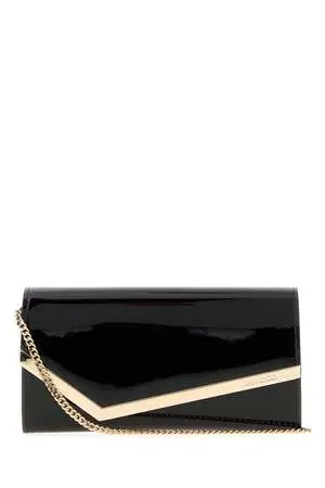 JIMMY CHOO Emmie Patent Leather Handbag - Blacklightgold