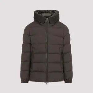 Moncler Quilted Puffer Down Jacket - Brown