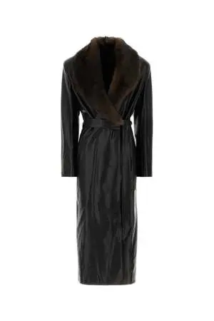 SALVATORE SANTORO Ovine Leather Trench Jacket - Black