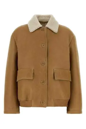SALVATORE SANTORO Shearling Leather Jacket - Camel