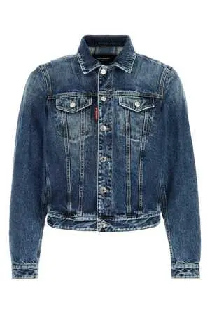 Dsquared2 Cotton Denim Jacket For - Blue