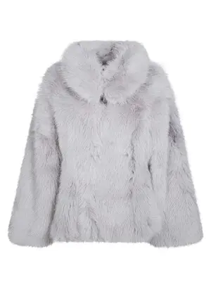 ROTATE BY BIRGER CHRISTENSEN Faux Fur Flared Jacket - Beige