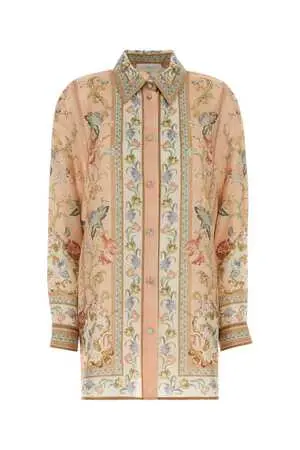Zimmermann Printed Silk Oversize Roselight Shirt - Floral