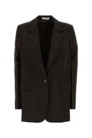Co Oversize Viscose-linen Blazer - Brown
