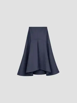 Plan C Viscose Knit Midi Skirt - Blue Black