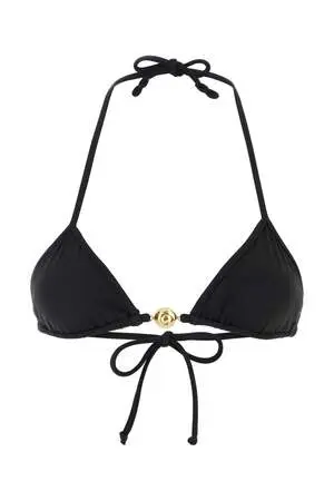 REINA OLGA Recycled Nylon Splash Bikini Top - Black