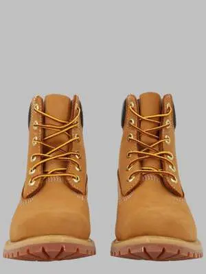 Timberland Lace-up Rain Boot With 3.5 Cm Heel, 100% Leather - Beige