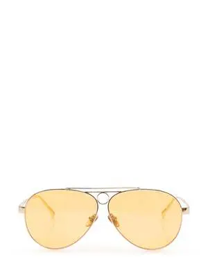 FACE.HIDE Aviator Sunglasses With Gold Tone And Orange Gradient Lenses - Gold/orange