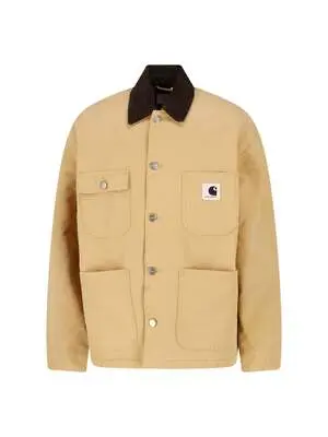 Carhartt Work In Progress Canvas Chore Jacket With Corduroy Collar - Beige
