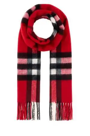 Burberry Embroidered Cashmere Scarf In Design - Checked