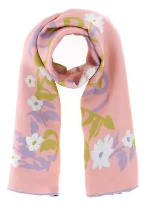 Burberry Floral Square Silk Scarf 90 X 90 Cm - Pink