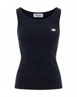 Fiorucci Ribbed Sleeveless Tank Top - Black