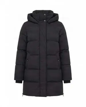 Woolrich Hooded Long Puffer Coat - Black