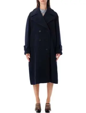 Chloé Double-breasted Long Coat - Evening Blue