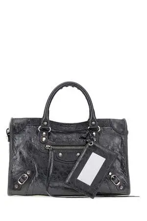 Balenciaga Mini Le City Lambskin Leather Small Handbag With Adjustable Shoulder Strap