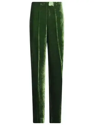 PAROSH Velvet Viscose Silk Pants For - Verde