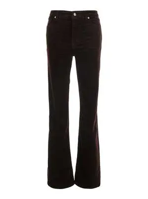 FRAME Regular-fit Corduroy-style Trousers With Zip & Button - Brown