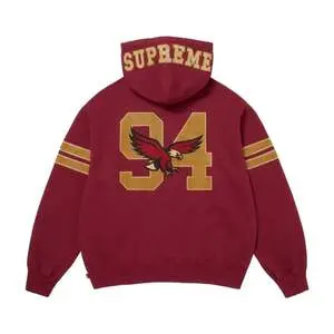 Supreme Rhinestone Eagle Hooded Sweatshirt - Red