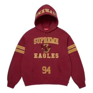 Supreme Rhinestone Eagle Hooded Sweatshirt - Red