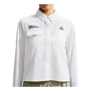 Nike X Aireez Button-up Graphic Trail Shirt 'summit White Black