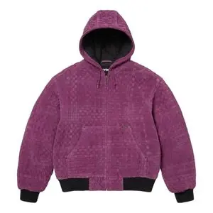 Supreme Fw26 Woven Suede Hooded Work Jacket - Purple
