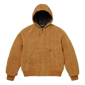 Supreme Fw26 Woven Suede Hooded Work Jacket - Mustard