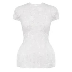 POST MERIDIEM Lace Top With A Voluminous Silhouette - White