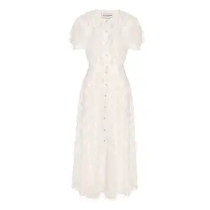 POST MERIDIEM Ecru Midi Length Dress With Buttons