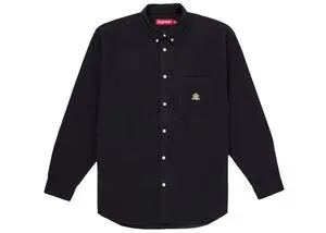 Supreme Loose Fit Flannel Oxford Shirt - Black