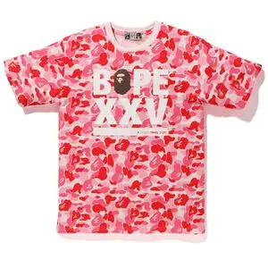 A BATHING APE Abc Xxv Logo Tee Shirt - Pink
