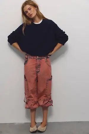 Free People We The Free Juniper Low-rise Cargo Pants - Red Combo