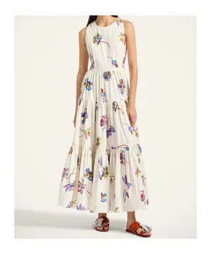 La DoubleJ Big Sleeveless Tiered Floral Dress
