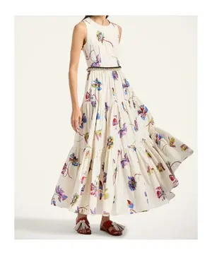 La DoubleJ Big Sleeveless Tiered Floral Dress