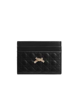 Dior Baby Bow Freesia Card Holder - Black