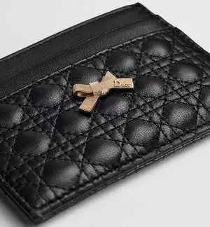 Dior Baby Bow Freesia Card Holder - Black
