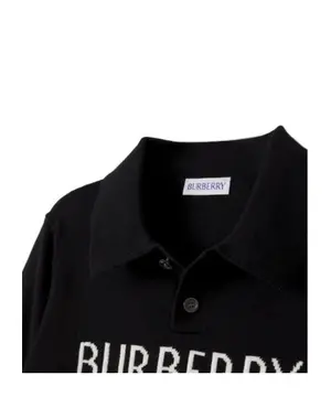 Burberry Jacquard Cotton Polo Sweater