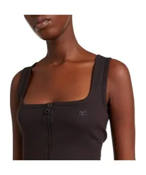 COURREGES Zip-up Cotton Tank