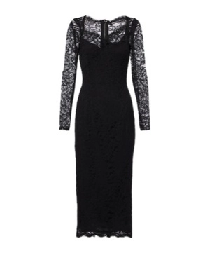 Dolce & Gabbana Lace Midi Dress - Black