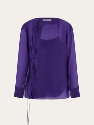 FERRAGAMO Organza Blouse With String Tie Detail