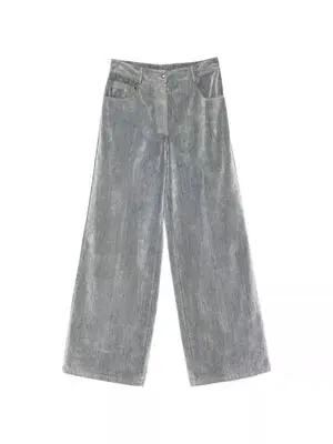 FORTE_FORTE Velvet-finish Trousers - Grey
