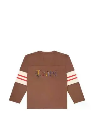 DENIM TEARS Plaid-patchwork Long-sleeves T-shirt