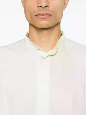 Issey Miyake Pleated Band-collar Shirt - White