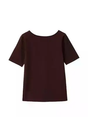 BENETTON Scoop-neck Short-sleeve T-shirt - Brown